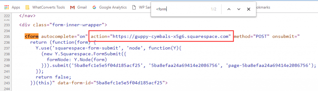 Form Tracking for Squarespace - Help Center - WhatConverts