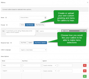 Call Flows - Custom IVR Menu - WhatConverts