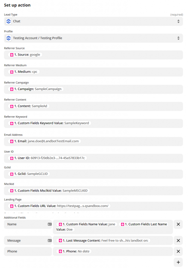 Landbot Chat Bot Tracking - Help Center - WhatConverts
