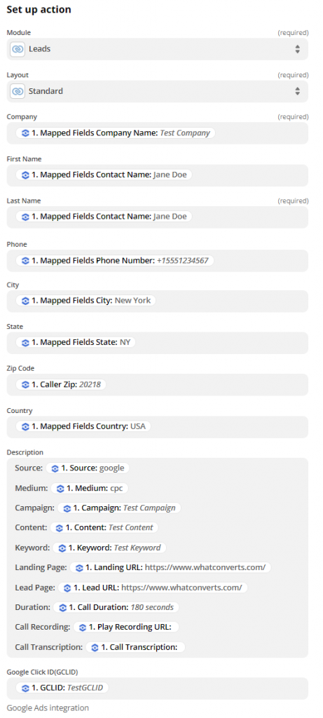 Zoho CRM Integration - Help Center - WhatConverts