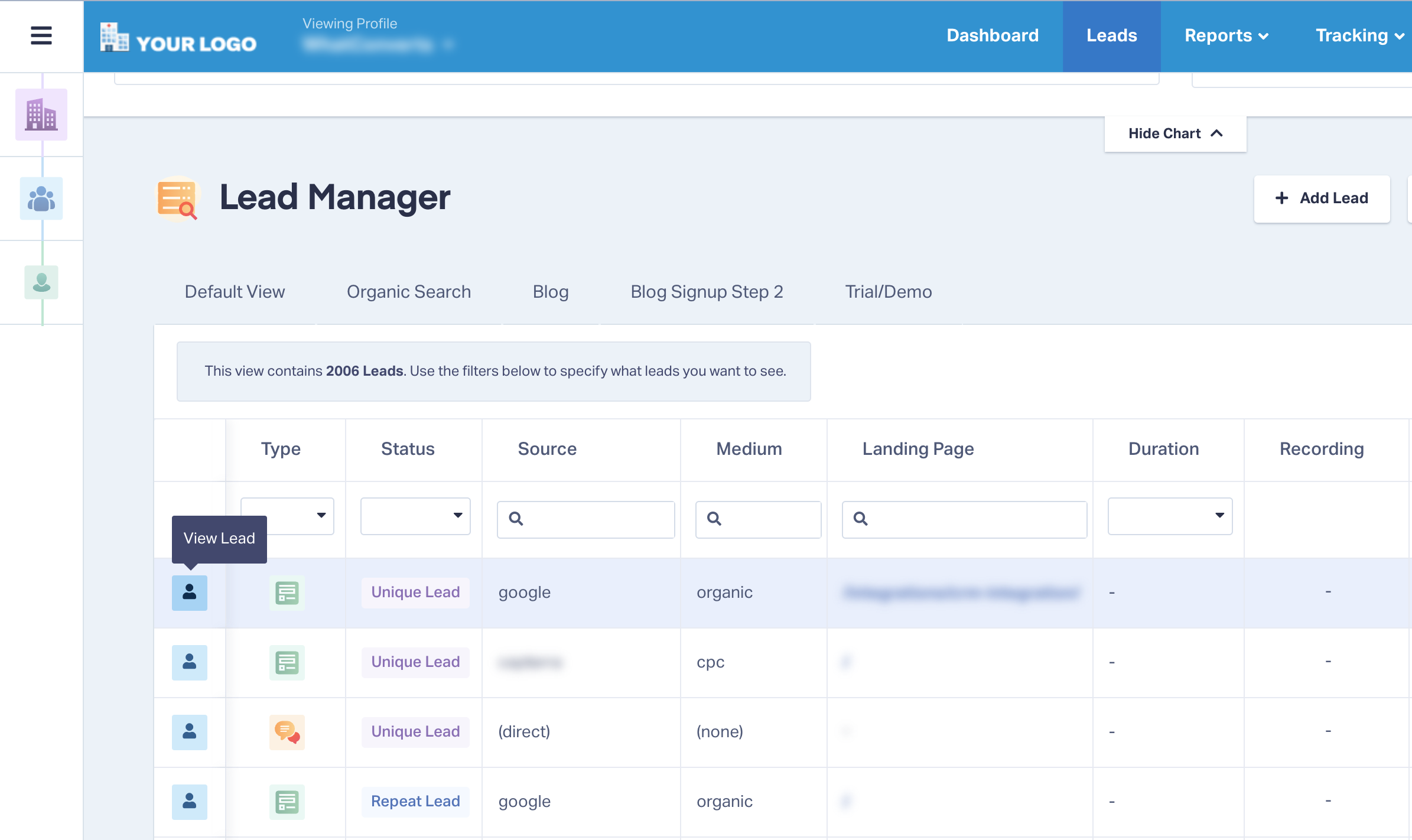 The Lead Details Screen