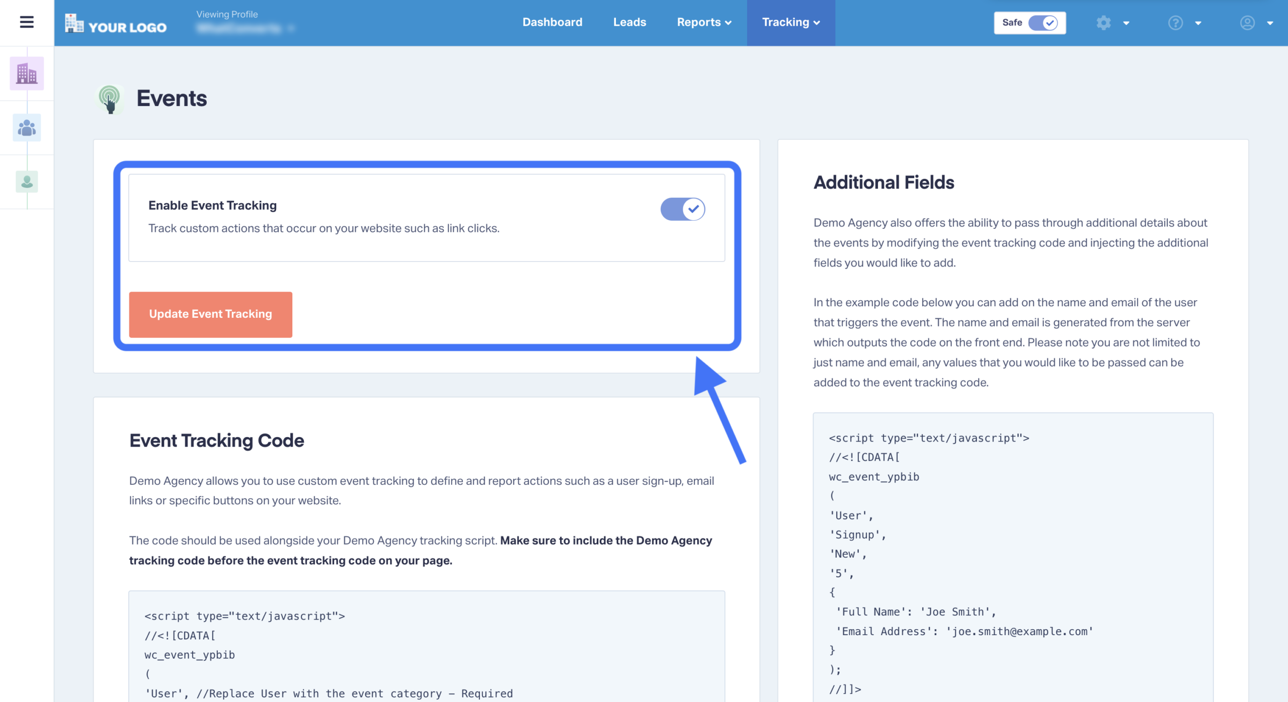 Custom Event Tracking