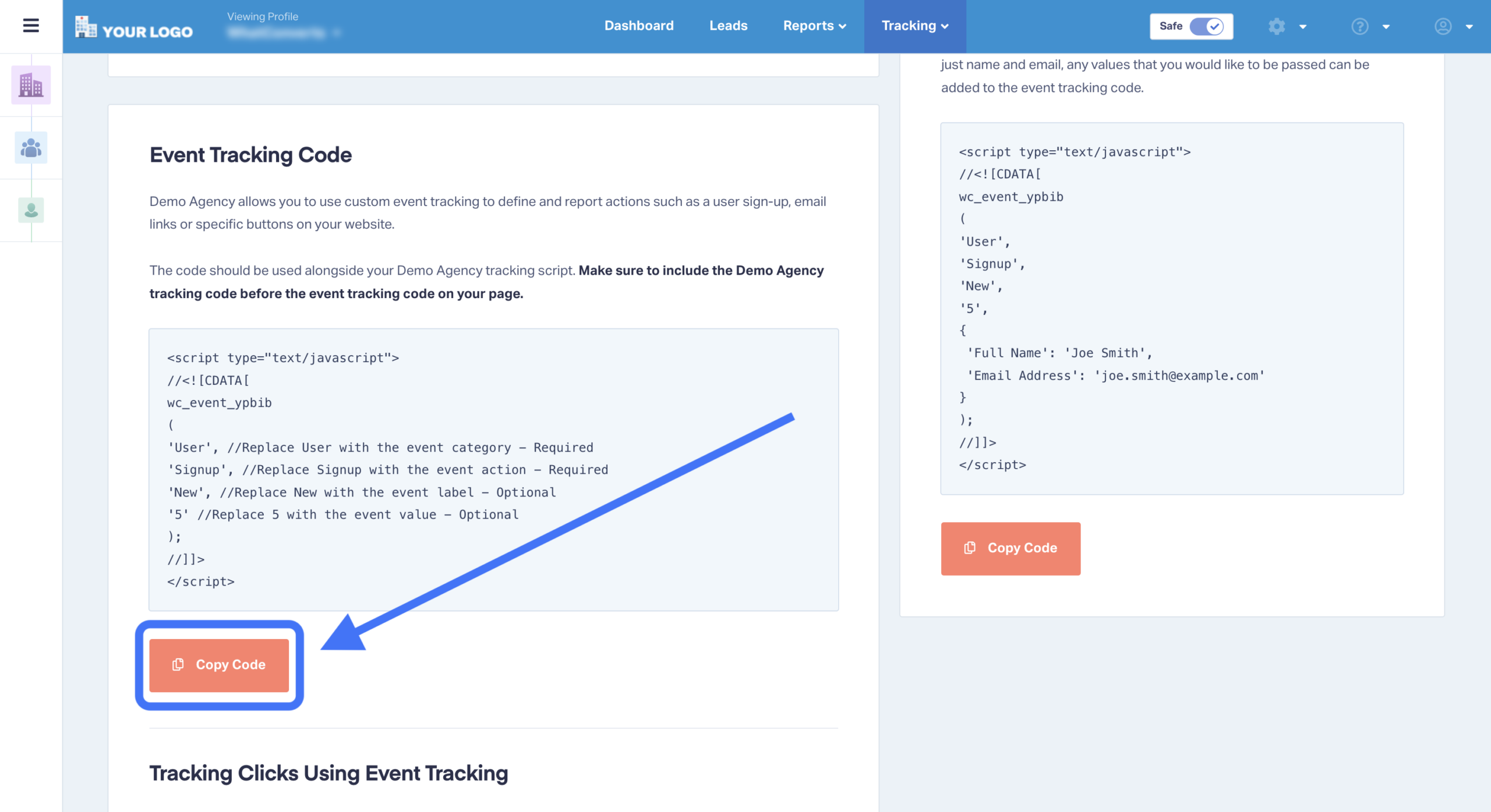 Custom Event Tracking